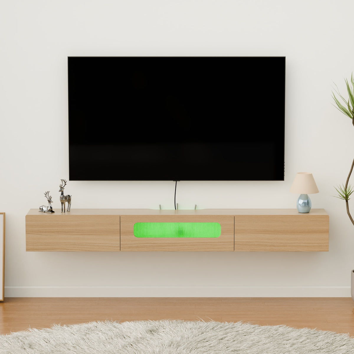 Modern Wood Floating TV stand Shelves, Wall Desks - Floativa Furniture
