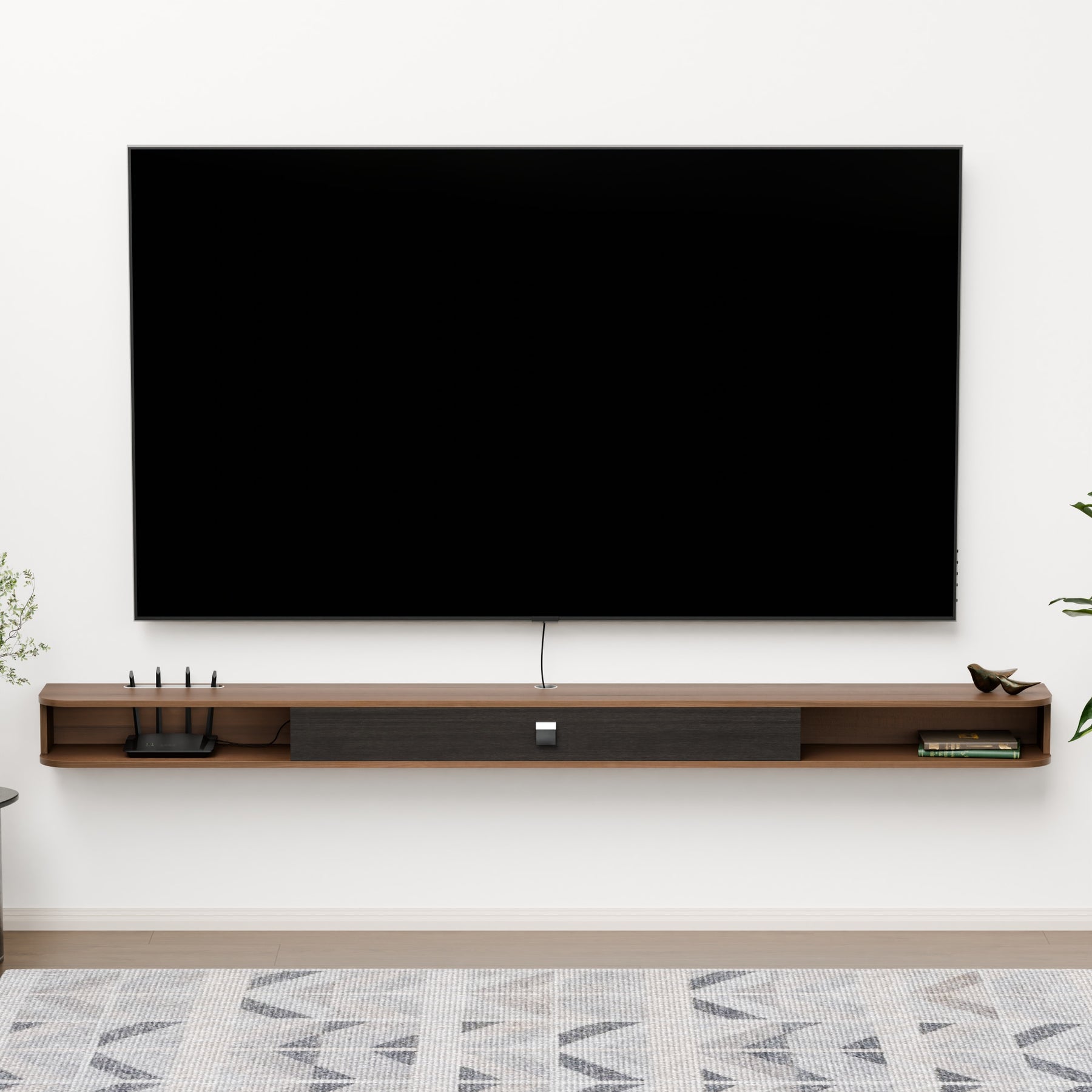 94" Eclan Walnut Floating TV Stand