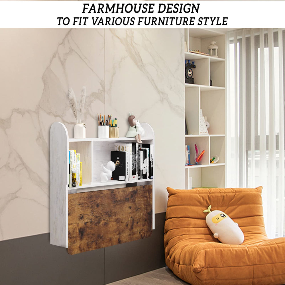 Plywood Wall Mounted Floating Folding Desks with Shelves & Drop Leaf ...
