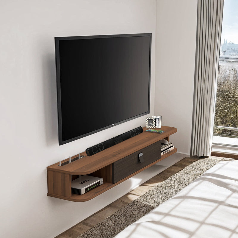 Plywood Narrow Floating TV stand Shelf for 50”, Modern Media Console